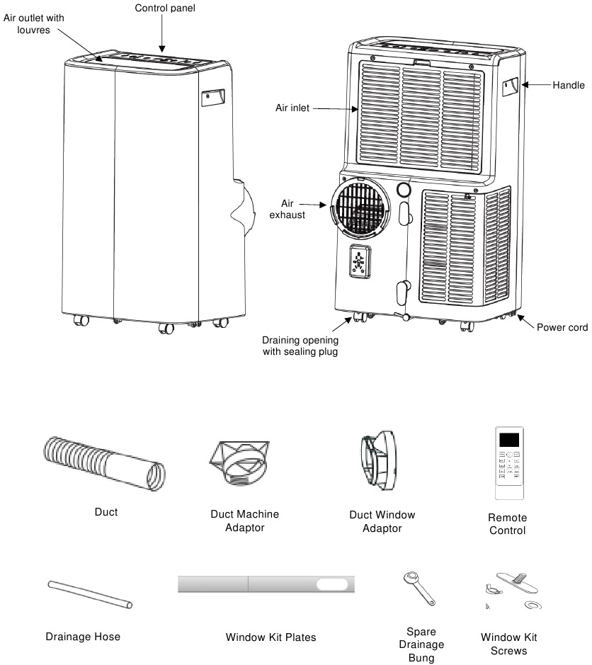 Meaco MeacoCool MC Series - 12000/14000 BTU Portable Air Conditioner ...