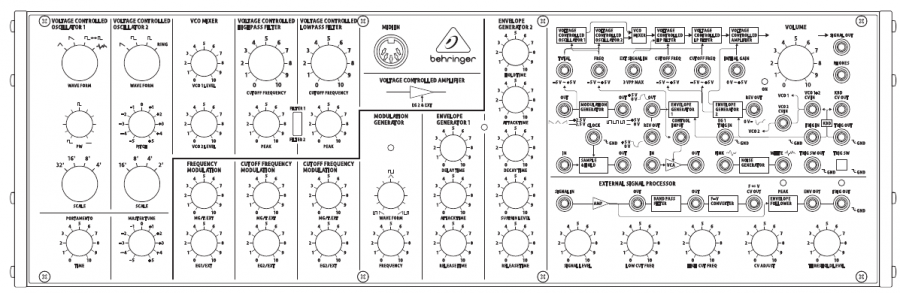 Behringer K-2 - Analog and Semi-Modular Synthesizer with Dual VCOs ...