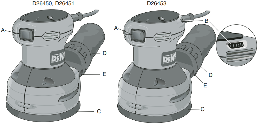 DEWALT D26451, D26450, D26453 - 5 Random Orbit Sander Manual | ManualsLib