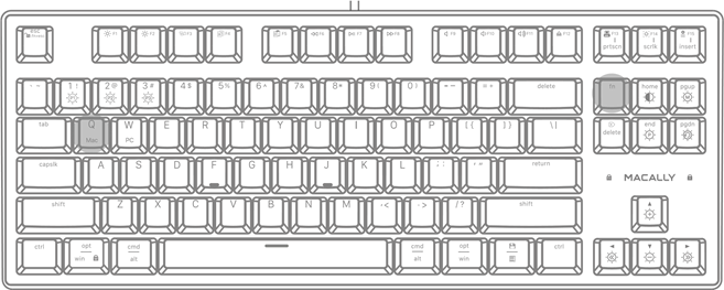 MACALLY BM2KEY - Tenkeyless Backlit Mechanical USB Keyboard For Mac and ...