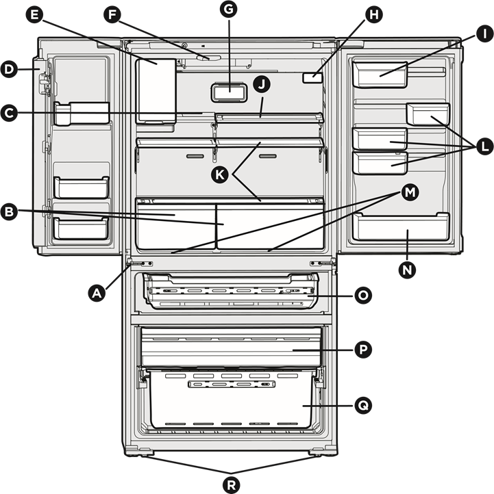 Frigidaire PRMC2285AF - Professional 21.4 Cu. Ft. Counter-Depth 4-Door ...