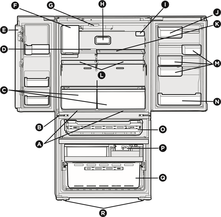 Frigidaire PRMC2285AF - Professional 21.4 Cu. Ft. Counter-Depth 4-Door ...