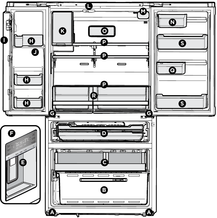 Frigidaire GRMS2773AF - Gallery 26.3 Cu. Ft. Standard-Depth 4-Door ...
