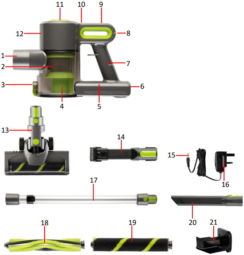 Daewoo FLR00010 - Cyclone Freedom 22.2V Cordless Vacuum Manual | ManualsLib