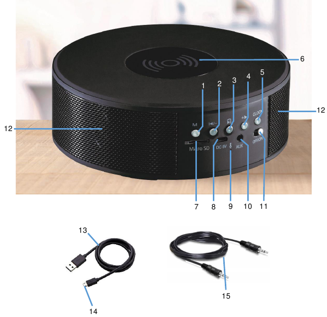 Daewoo AVS1376 - Clock Radio Bluetooth Rechargeable Speaker with ...