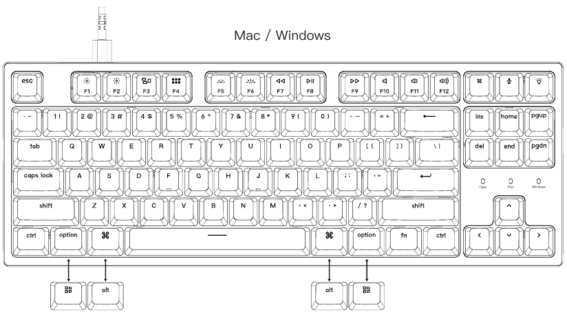 Keychron C1 - Tenkeyless Mechanical Keyboard Manual | ManualsLib