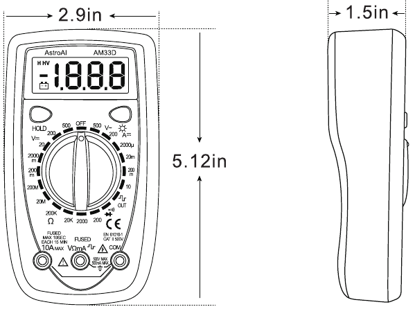 AstroAI AM33D - Digital Multimeter 2000 Counts Manual | ManualsLib