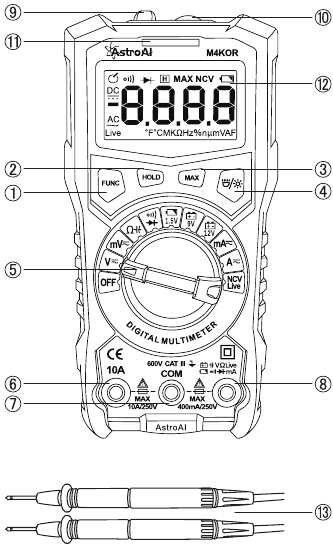AstroAI M4KOR - Digital Multimeter 4000 Counts Manual | ManualsLib