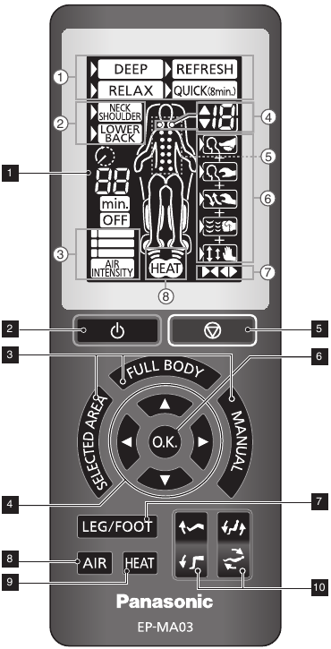 Panasonic EP-MA03 - Massage Lounger Manual | ManualsLib