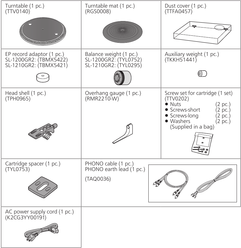 Technics SL-1200GR2, SL-1210GR2 - Direct Drive Turntable System Manual ...
