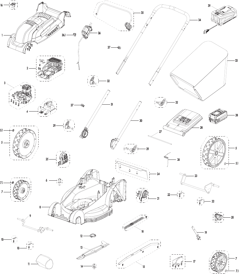 LawnMaster CLMF4016K - Cordless Mower Manual | ManualsLib