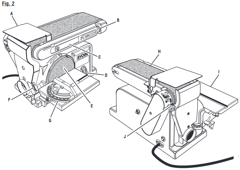 Ryobi BD4601, BD4601G - BELT / DISC SANDER Manual | ManualsLib