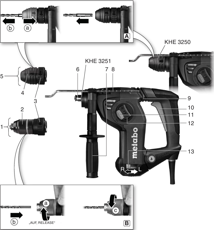 Metabo KHE 3250, KHE 3251 - Hammer Manual | ManualsLib