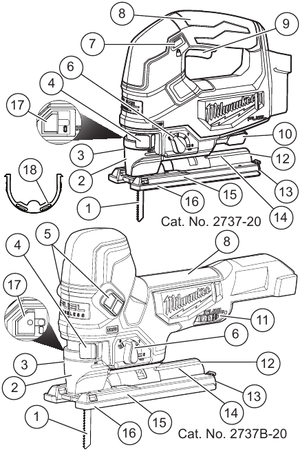 Milwaukee M18 FUEL 2737-20, 2737B-20 - JIG SAWS Manual | ManualsLib