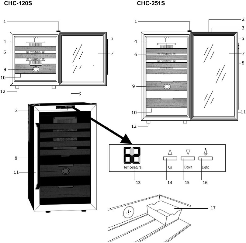 Whynter CHC-120S, CHC-251S - Cooler Humidor Manual | ManualsLib