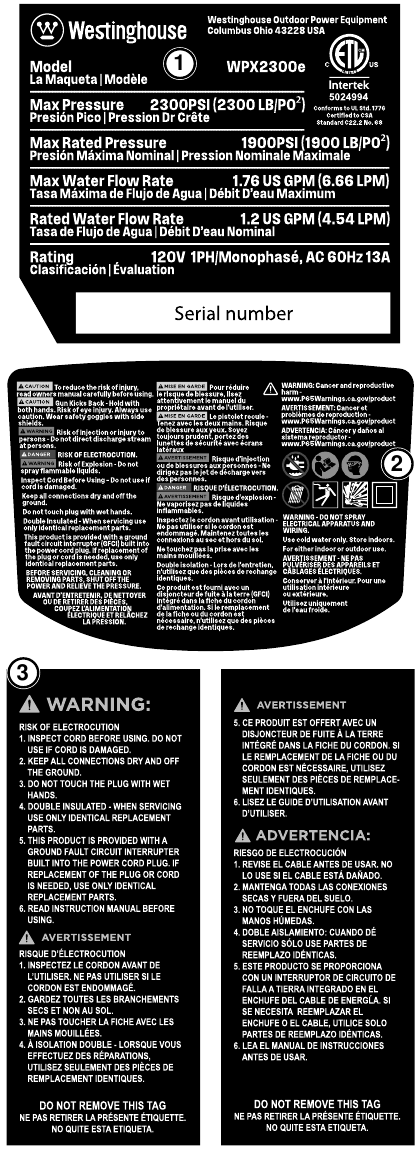 Westinghouse WPX2300e - Pressure Washer Manual | ManualsLib
