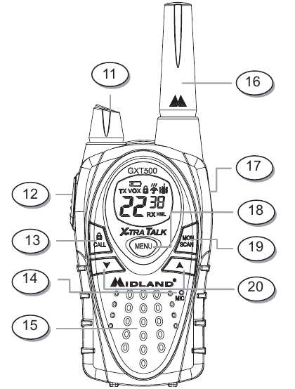 Midland X-Tra Talk GXT500/550 - GMRS/FRS Radio Series Manual | ManualsLib