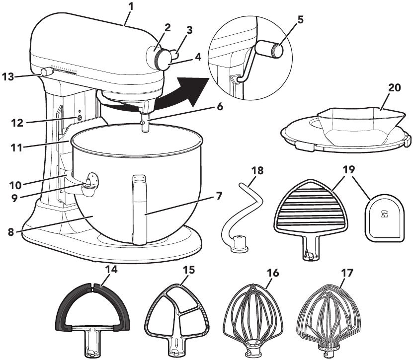 KitchenAid 5KSM55, 5KSM60, 5KSM70 - Stand Mixer Manual | ManualsLib