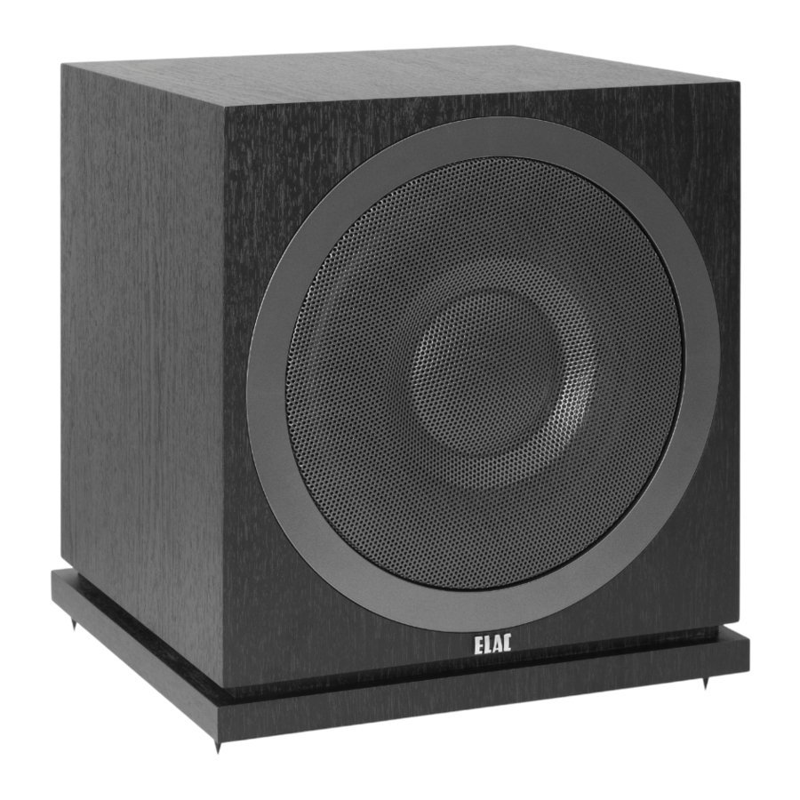 ELAC SUB3010 - Powered Subwoofer Manual | ManualsLib
