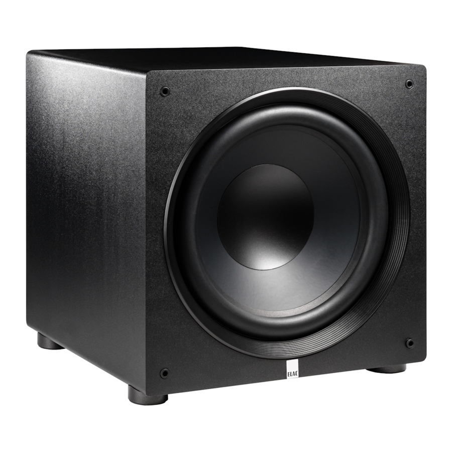 ELAC PS250, PS350, PS500 - Premium Series Subwoofer Manual | ManualsLib