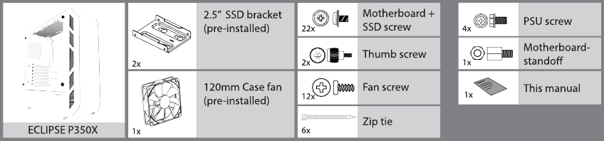 Phanteks ECLIPSE Series, ECLIPSE P350X - PC Case Manual | ManualsLib
