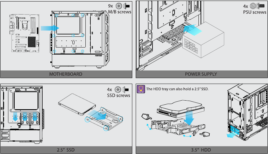 Phanteks ECLIPSE Series, ECLIPSE P350X - PC Case Manual | ManualsLib