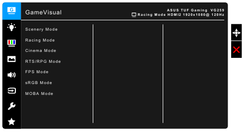 Asus VG259 Series, VG248QG - TUF Gaming Monitor Manual | ManualsLib
