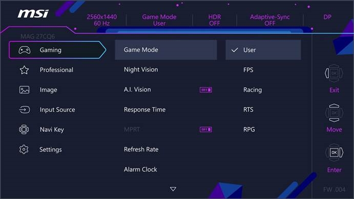 MSI MAG 27CQ6F, MAG 27CQ6PF, 3CD9 - MAG Series LCD Monitor Manual ...