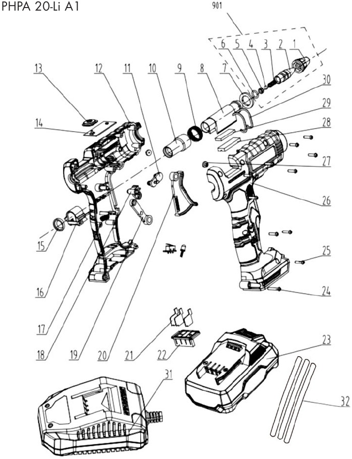 Parkside PHPA 20-Li A1 - Cordless Glue Gun 20V Manual | ManualsLib