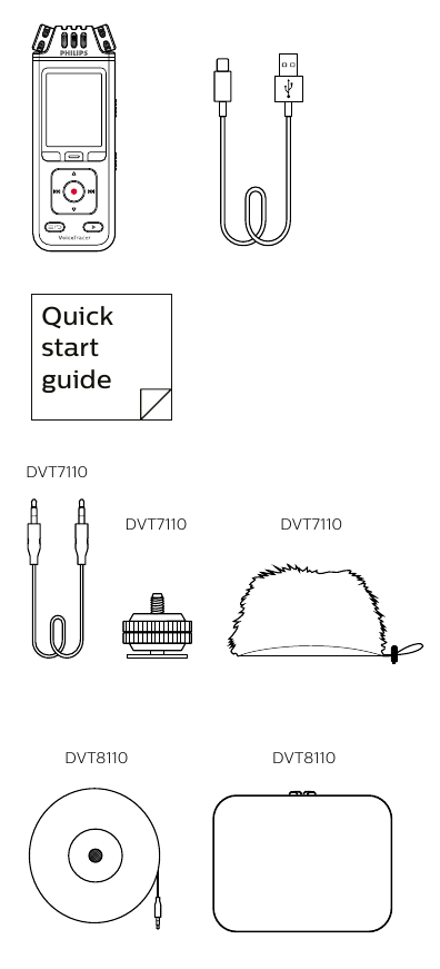 Philips VoiceTracer DVT4110 / DVT6110 / DVT7110 / DVT8110 - Audio Recorder Manual | ManualsLib