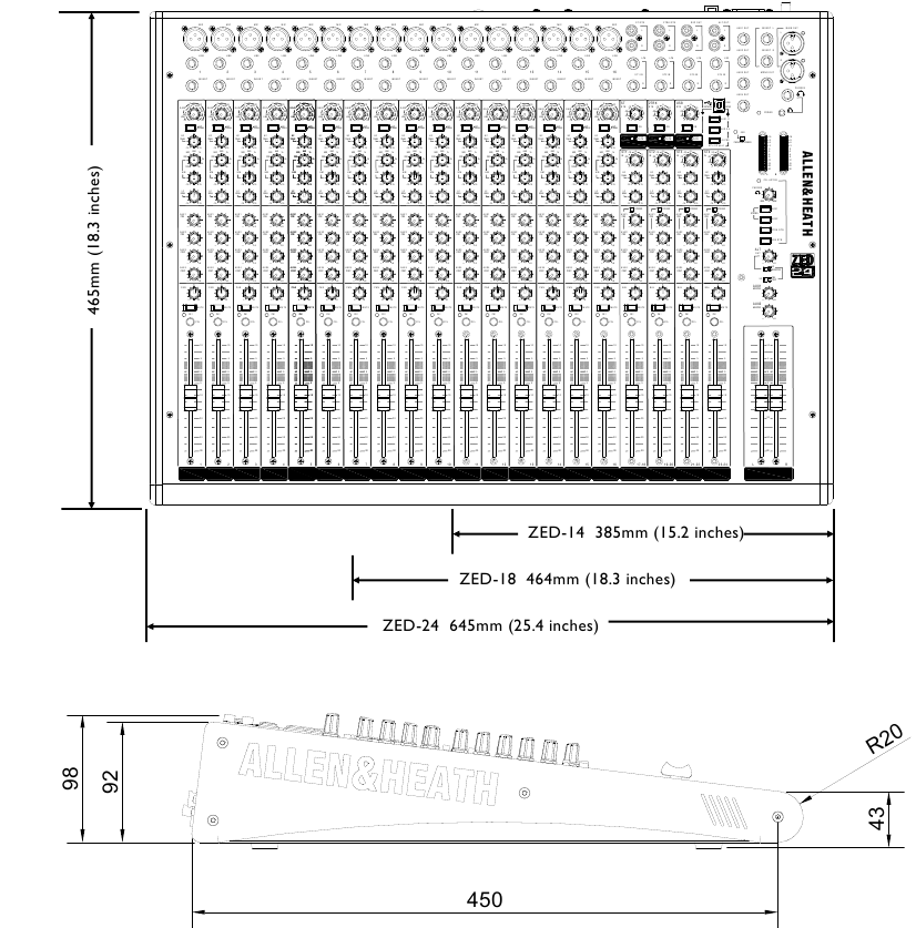 ALLEN & HEATH ZED-14, ZED-18, ZED-24 - Analog USB Mixer Manual | ManualsLib