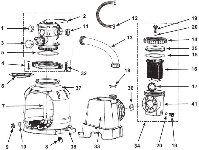 Intex Krystal Clear SX2800 / SX3000 / QX2600 /QX2100 - Filter Pump ...