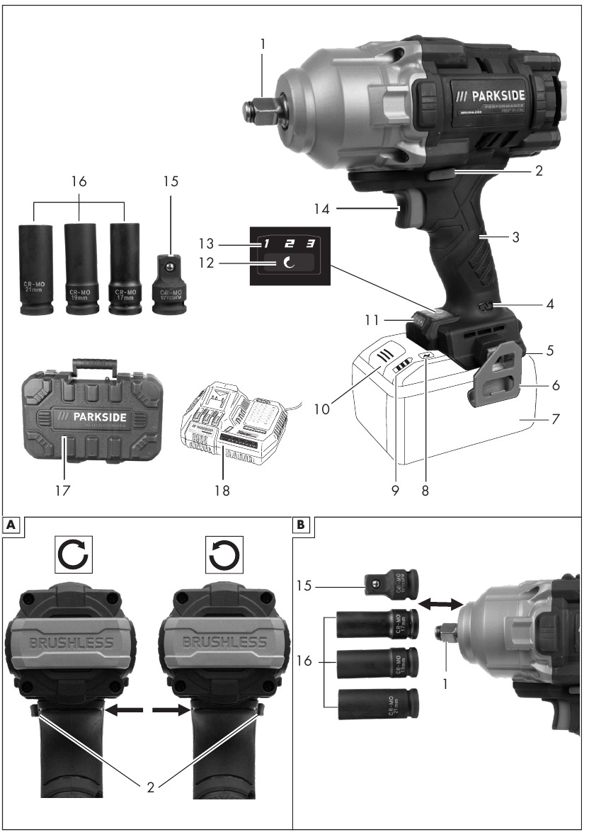 Parkside Performance PASSP 20-Li B4, 453148 2301 Manual | ManualsLib