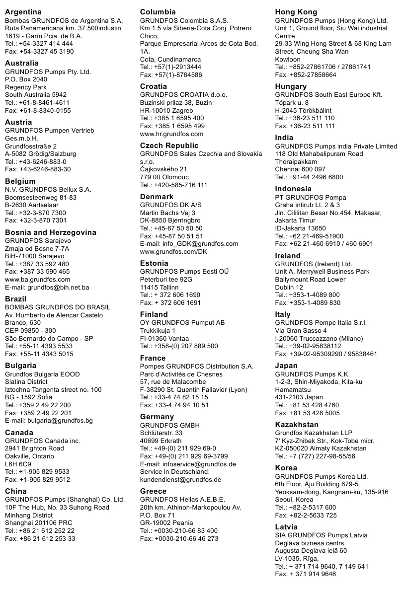 Grundfos CMB, CMB-SP Booster PM1, CMB-SP Booster PM2 Manual | ManualsLib