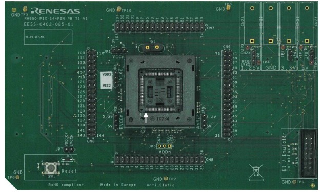 Renesas RH850 Series, RH850/P1M-144-pin, Y-RH850-P1X-144PIN-PB-T1-V1 ...