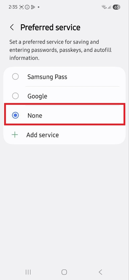 Samsung Galaxy A56: Enable or Disable Password Autofill Service ...