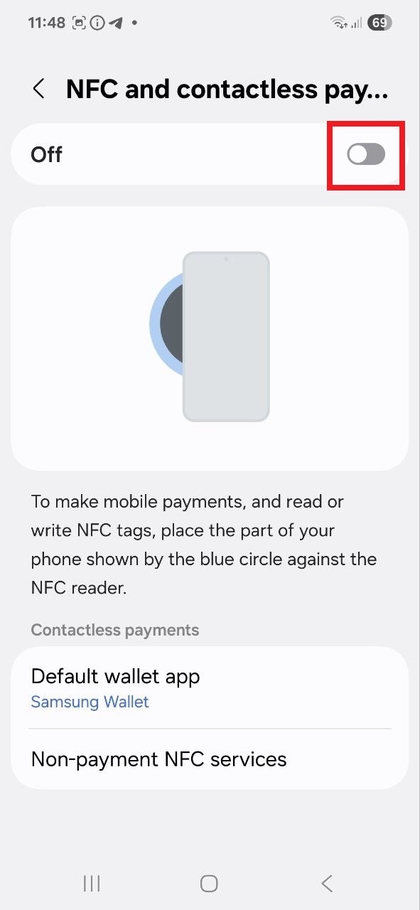 Samsung Galaxy A56: Enabling or Disabling NFC | ManualsLib