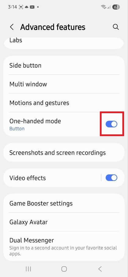 Samsung Galaxy A56: How to Enable or Disable One-Handed Mode | ManualsLib