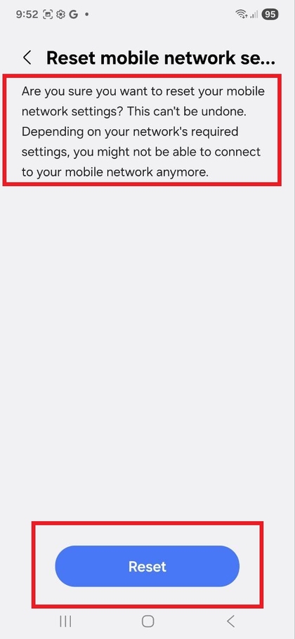 How to Reset Network Settings on Samsung Galaxy S25 FE | ManualsLib