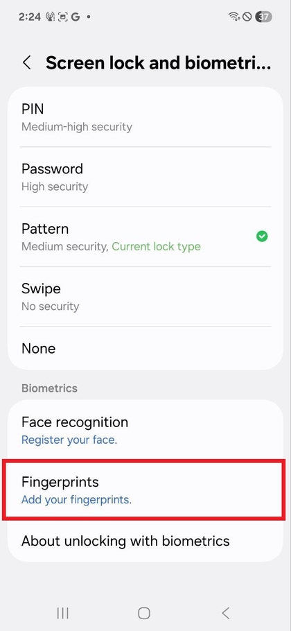 Samsung Galaxy A17 5G - How to Set Up Fingerprint | ManualsLib