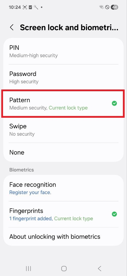 How to Set Screen Lock Type on Samsung Galaxy A17 5G | ManualsLib