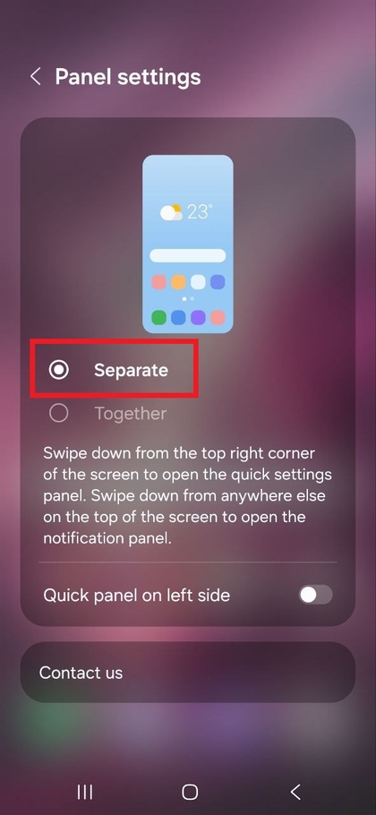 How to Combine or Separate Notifications and Quick Settings on Samsung ...