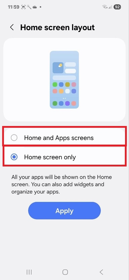 How to Change Home Screen Layout on Samsung Galaxy A56 | ManualsLib