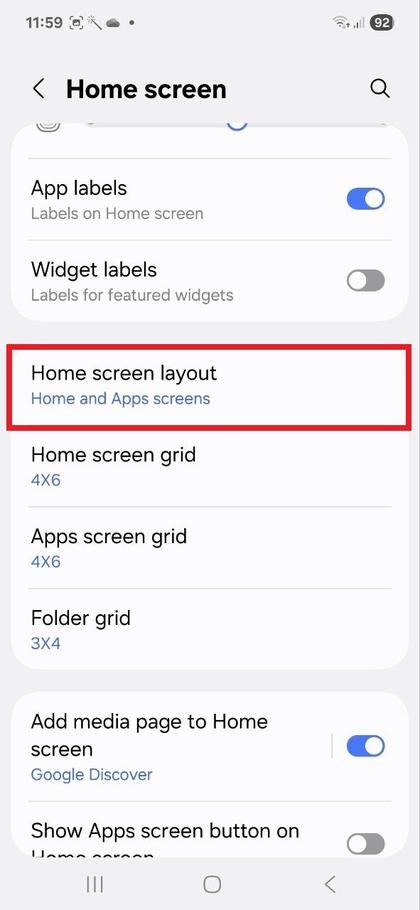 How to Change Home Screen Layout on Samsung Galaxy A56 | ManualsLib