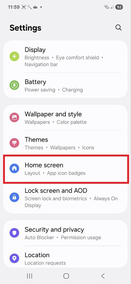 How to Change Home Screen Layout on Samsung Galaxy A56 | ManualsLib