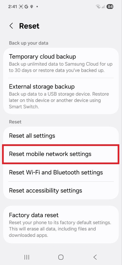 How to Reset Network Settings on Samsung Galaxy A56 | ManualsLib
