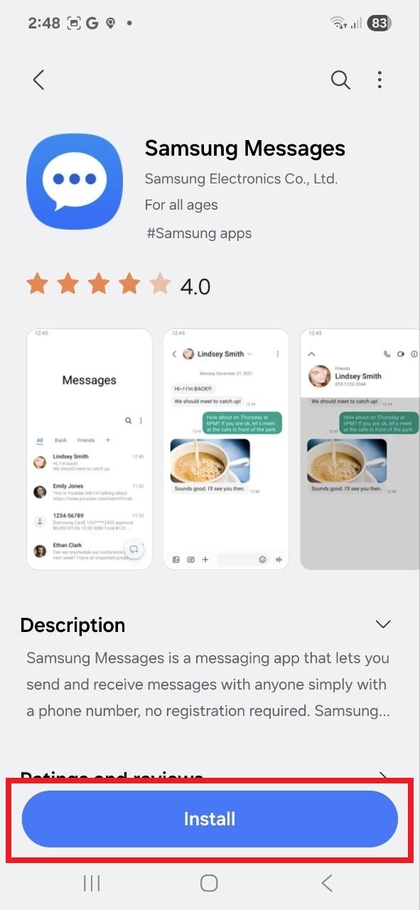 Samsung Galaxy A56: How to Install Samsung Messages | ManualsLib
