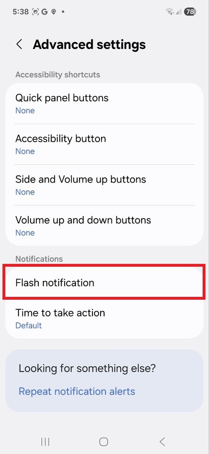 Manage Flash Notifications on Samsung Galaxy A56 | ManualsLib