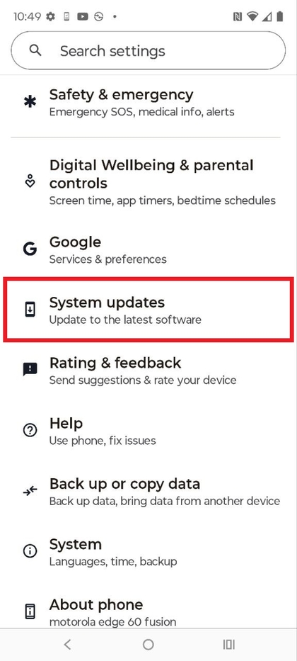 How to Update Software on Motorola EDGE 60 Fusion | ManualsLib