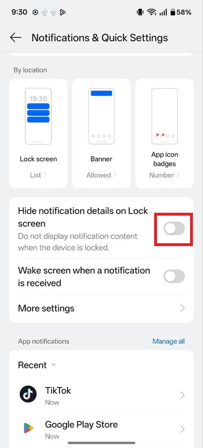 OnePlus 13R 5G - How to Show or Hide Notification Contents on the Lock ...
